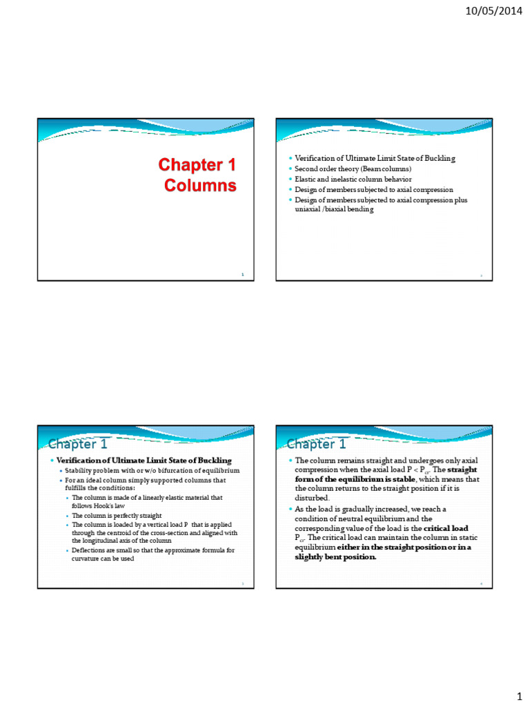 Chapter - 1 | PDF | Buckling | Column
