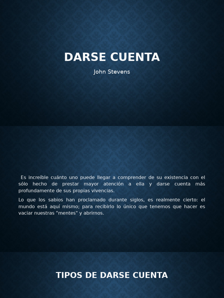Darse Cuenta | PDF | Experiencia | Pensamiento