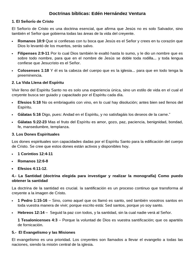 Doctrinas Bíblicas | PDF | Cristo (título) | Fruto Del Espiritu Santo