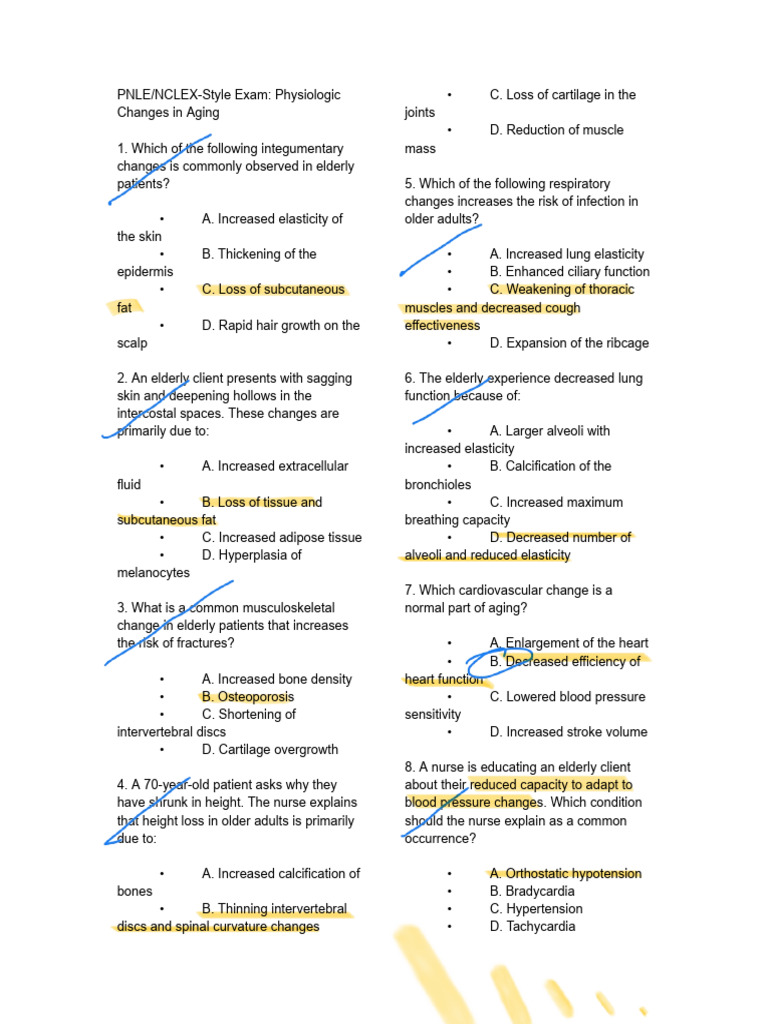 Physiological Change Geria | PDF | Lung | Clinical Medicine