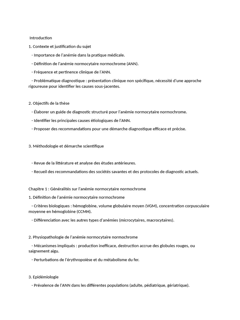 Guide sur l'anémie normocytaire normochrome | PDF | Anémie ...