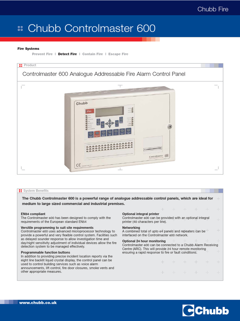 Chubb - Control Master 600 | PDF | Relay | Electrical Engineering