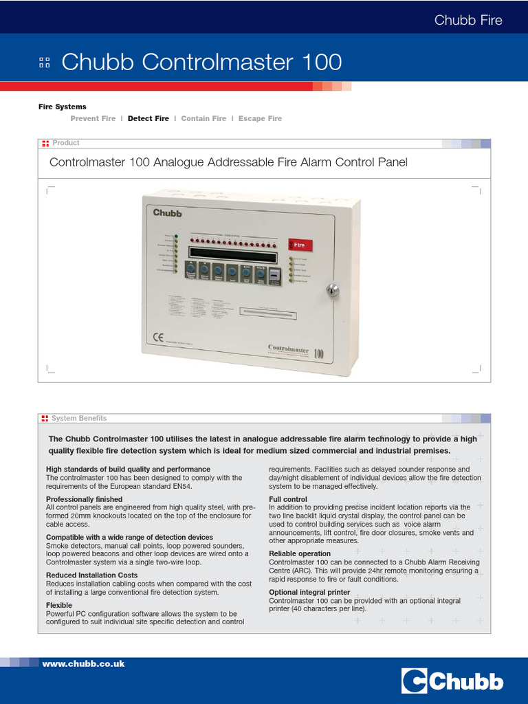 Chubb - Controlmaster 100 | PDF | Relay | Electronics