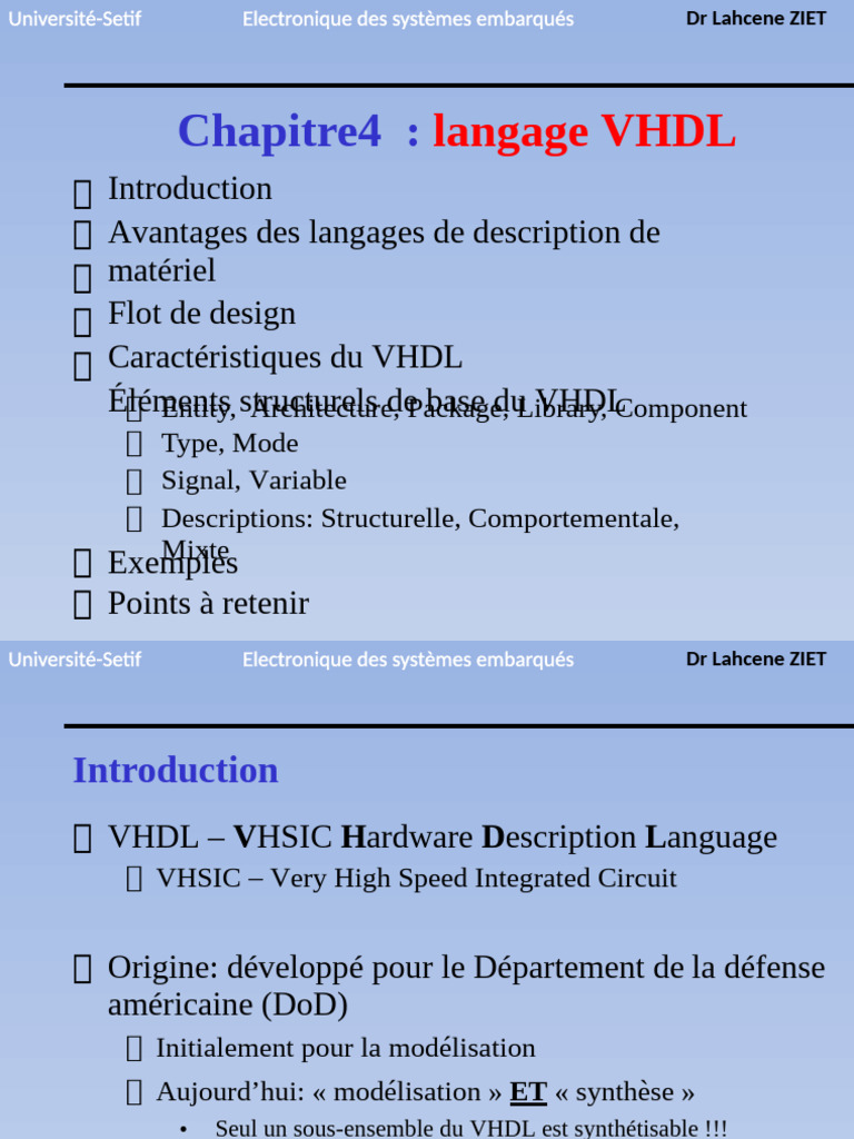 VHDL Ese m1 Partie2 | PDF | VHDL | Design électronique