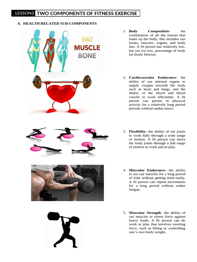 Lesson3 Components of F.e-2 | PDF | Physical Fitness | Physical Exercise