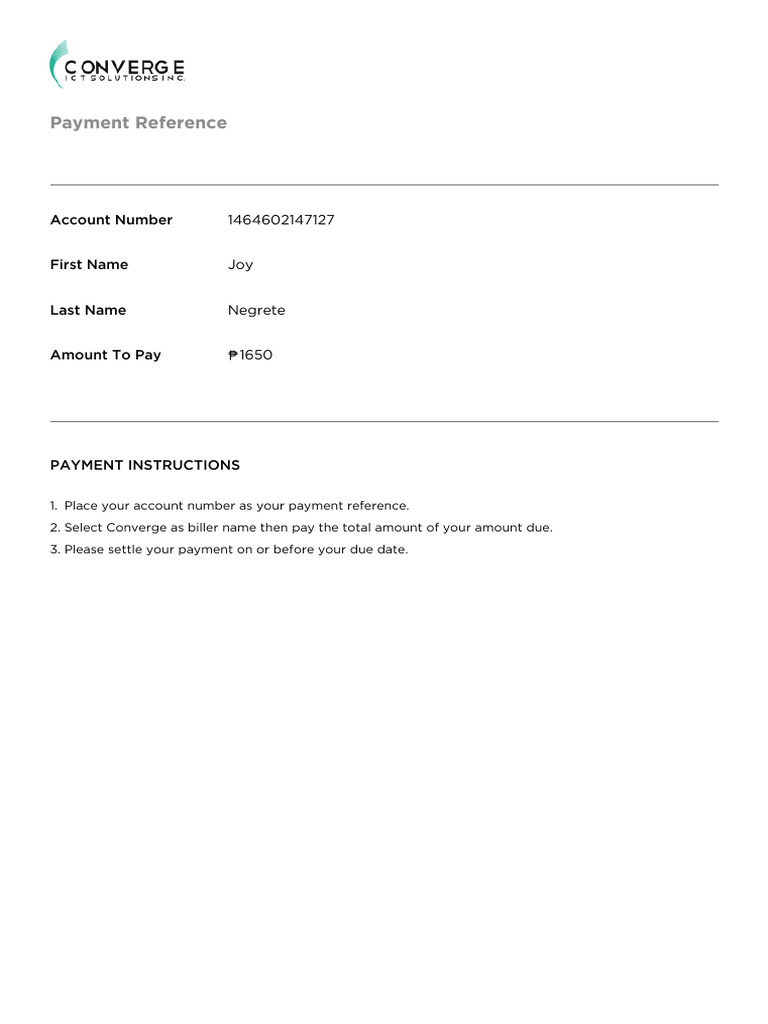 Payment Reference: Account Number | PDF | Finance & Money Management | Law