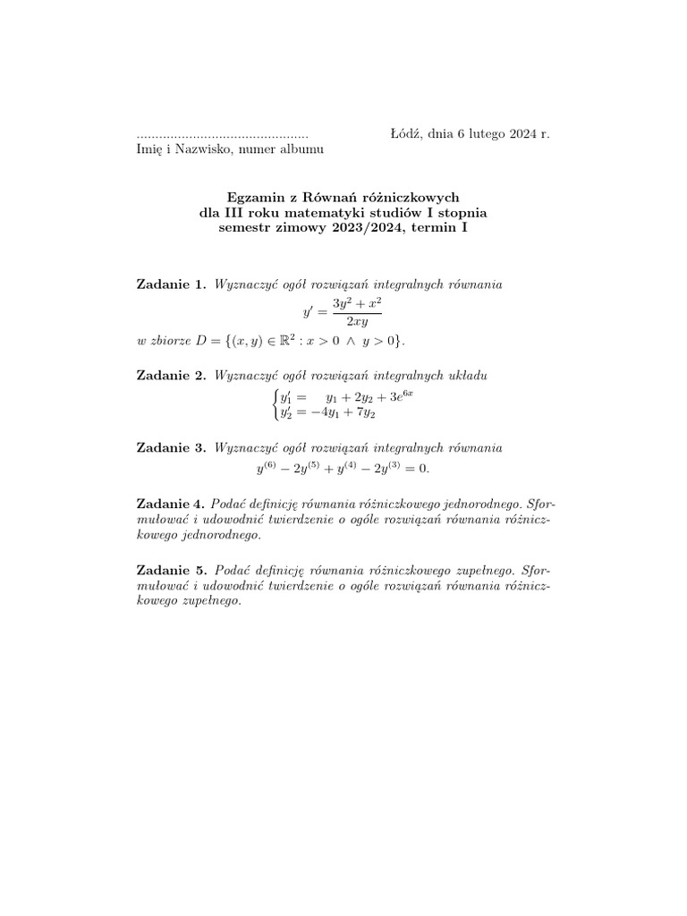 Egz RR 06 02 2024 I Termin | PDF