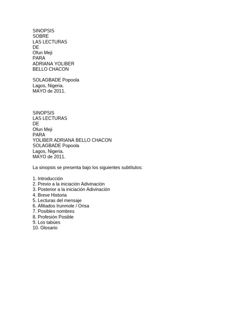 16 Ofun Meji | PDF | Religión étnica