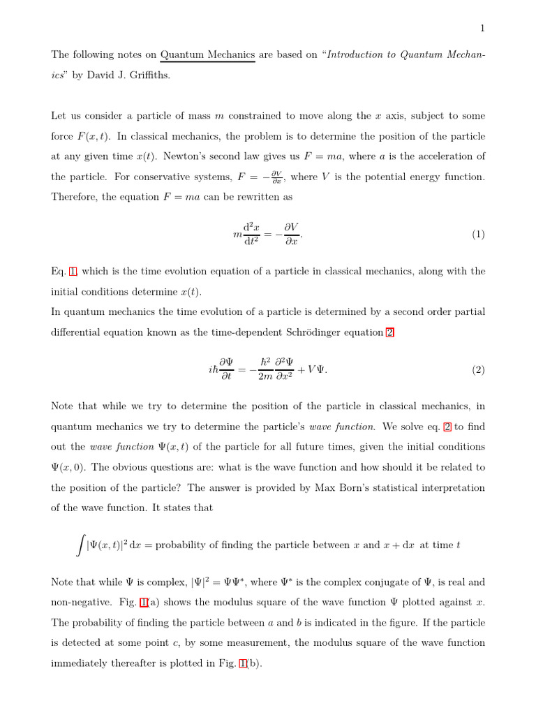 Quantum Mechanics Notes and Solutions | PDF | Wave Function ...