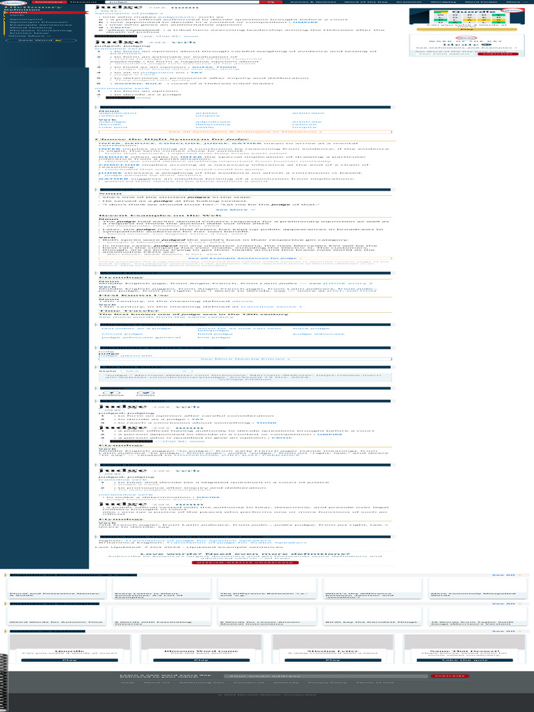 Judge Definition & Meaning - Merriam-Webster | PDF | Verb | English ...