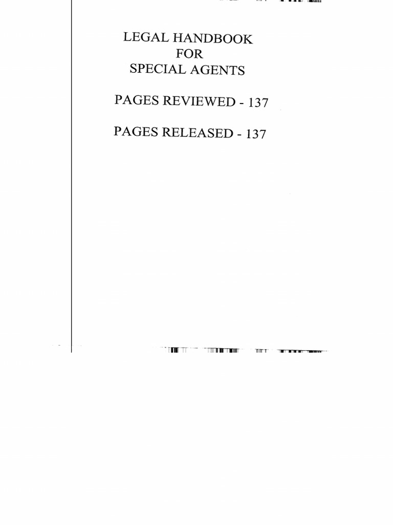 Legal Handbooks Spec Agent | PDF | Search Warrant | Arrest