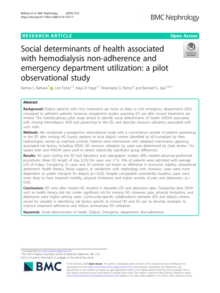 Balhara Et Al. (2020) | PDF | Comorbidity | Nephrology
