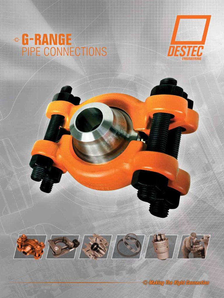 G Range Clamp Connectors (DESTEC) | PDF | Pipe (Fluid Conveyance) | Mechanical Engineering