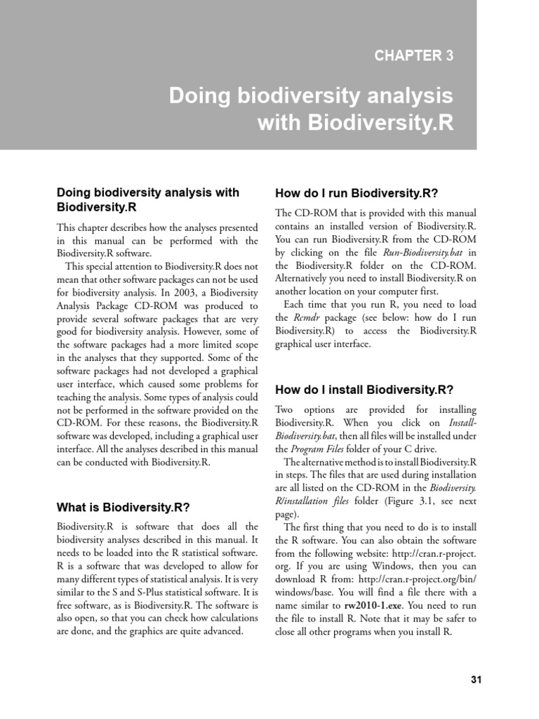 Chapter 3-Biodiversity R | PDF | Computer File | Software