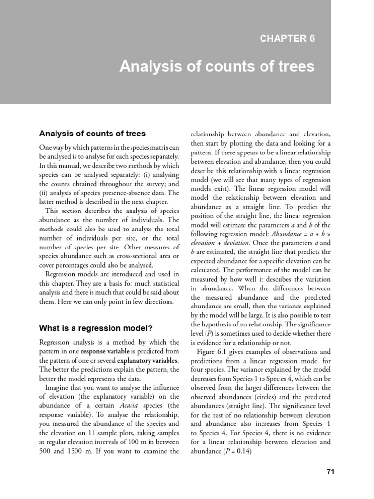 Chapter 6-Analysis of Counts of Trees | PDF | Errors And Residuals | Regression Analysis