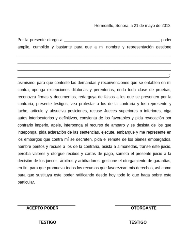Machote Carta Poder | PDF