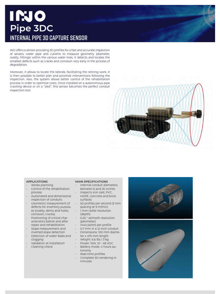 3D Pipe Inspection Sensor for Defect Detection | PDF | Pipe (Fluid ...