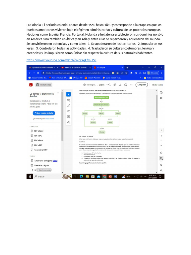 La Colonia El Periodo Colonial Abarca Desde 1550 Hasta 1810 y ...