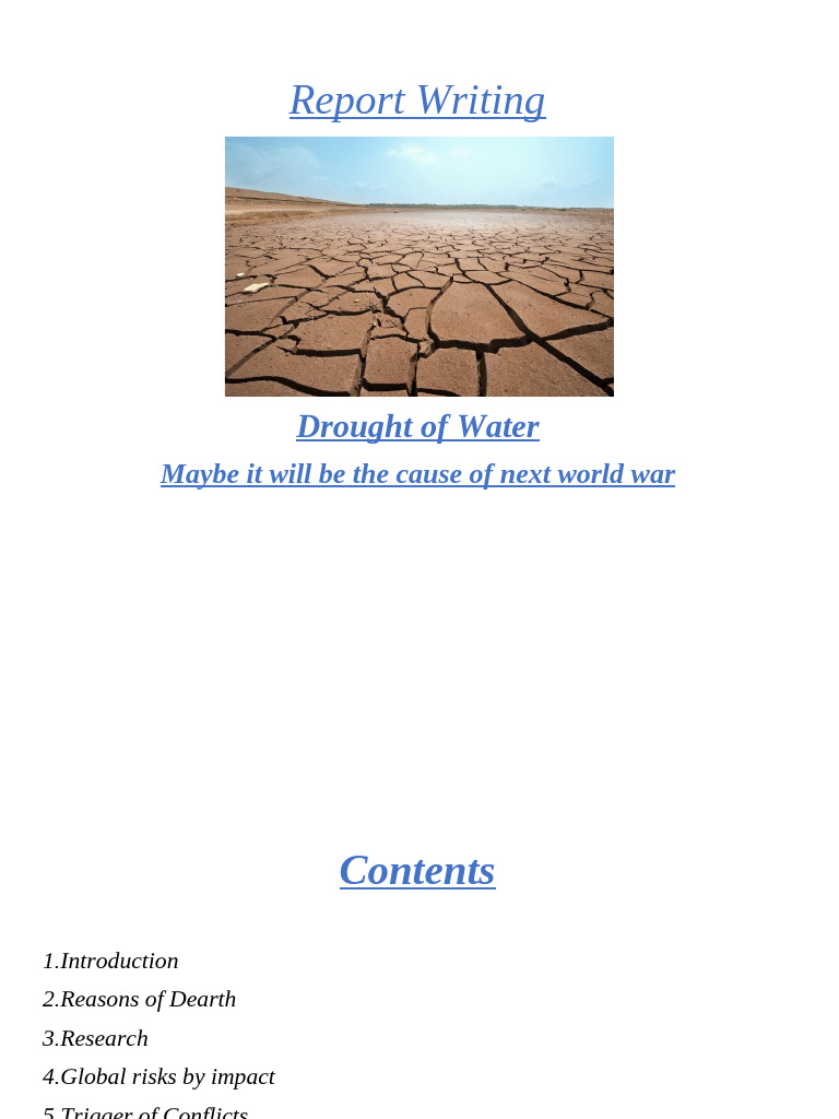 Water Scarcity: A Global Conflict Threat | PDF | Water Scarcity | Water