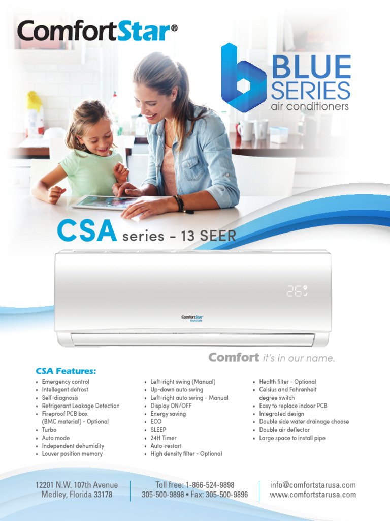 Comfort Star Csa Blue Series | PDF | Thermostat | Electromechanical ...