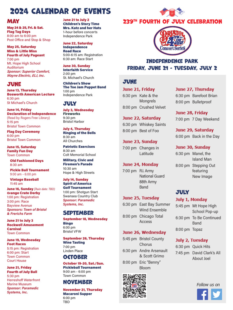 2024 Calendar of Events 8.5x11 Print | PDF | Observances