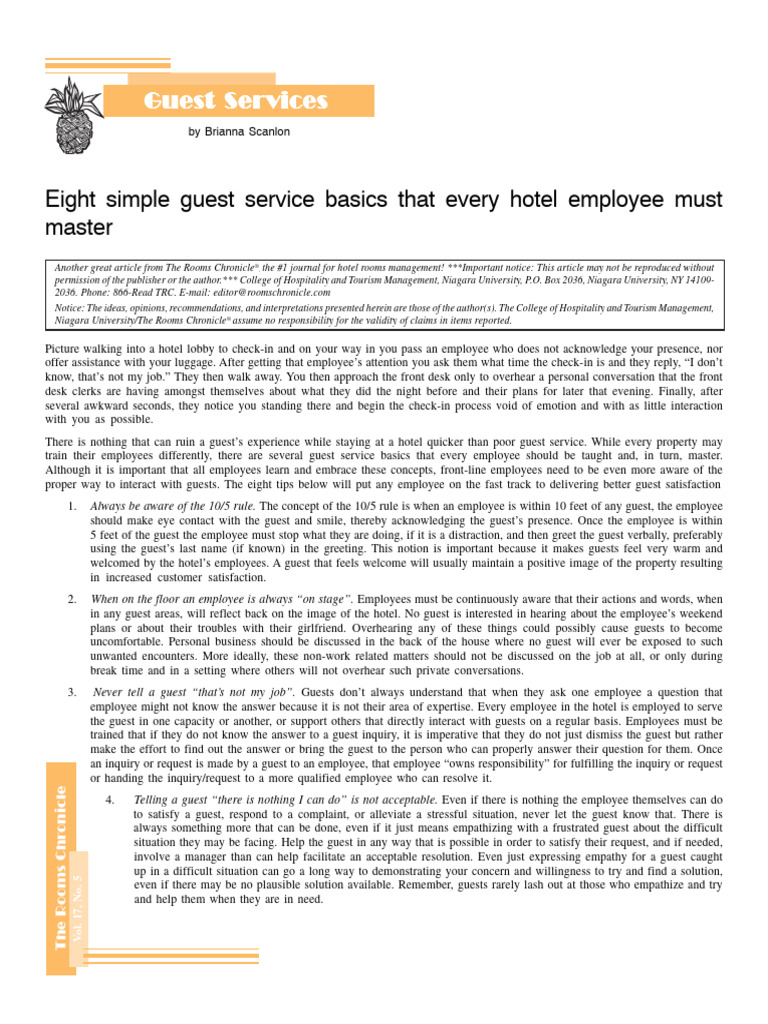 8 Guest Service Basics | PDF | Empathy