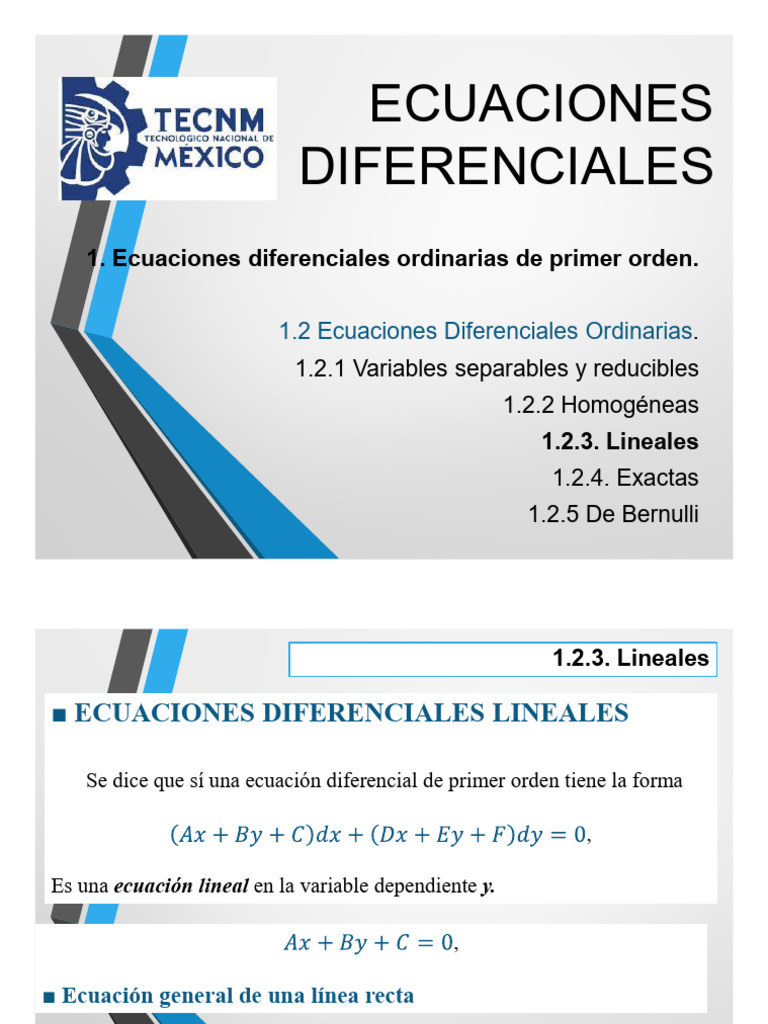 04 EDO Lineales | PDF | Ecuaciones | Ecuaciones diferenciales