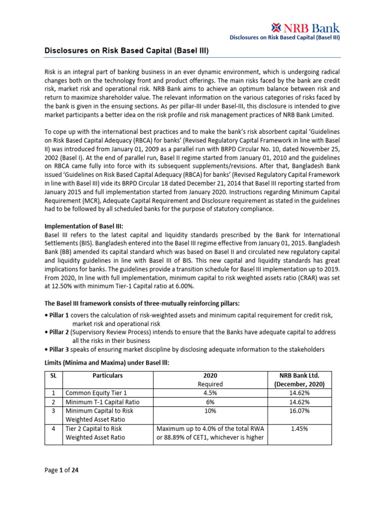 Basel III Risk Capital Disclosures | PDF | Capital Requirement | Basel Iii