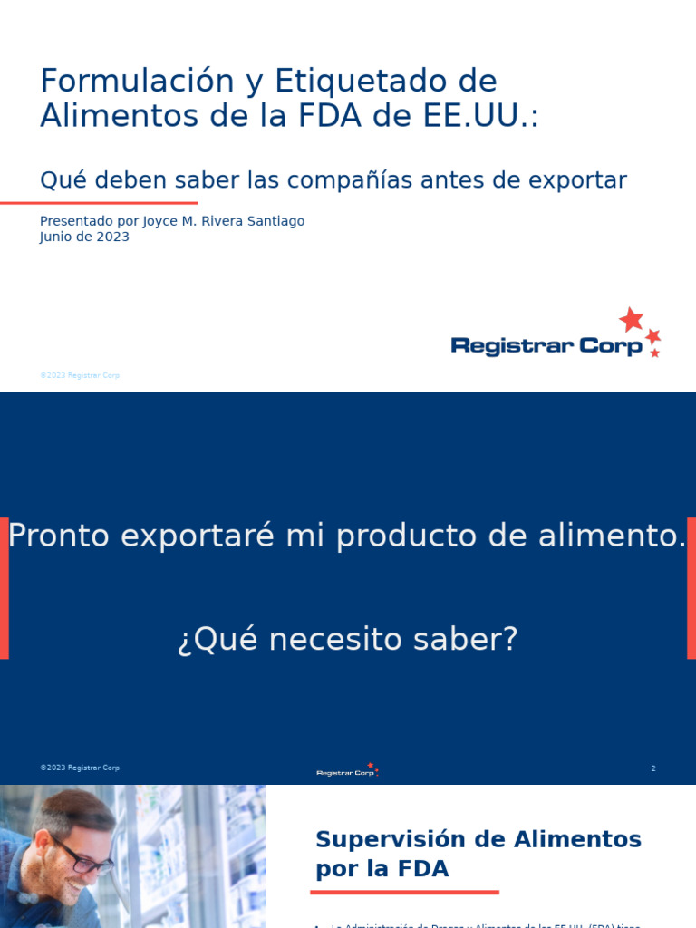 Etiquetado FDA para Exportación de Alimentos | PDF | Etiqueta de ...