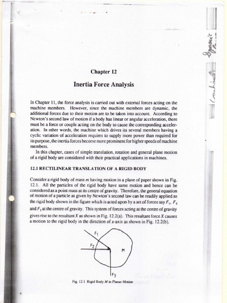 SS Rao Chapter 12 Inertia Force Analysis | PDF