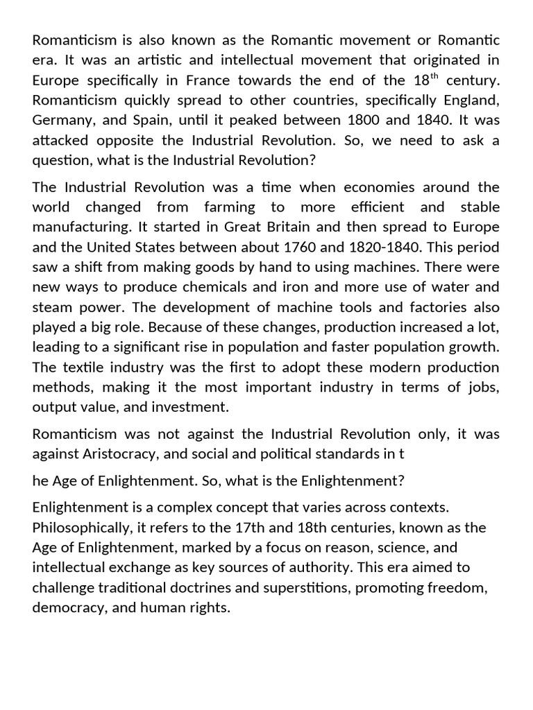Romanticism Assighnment | PDF | Romanticism | Samuel Taylor Coleridge