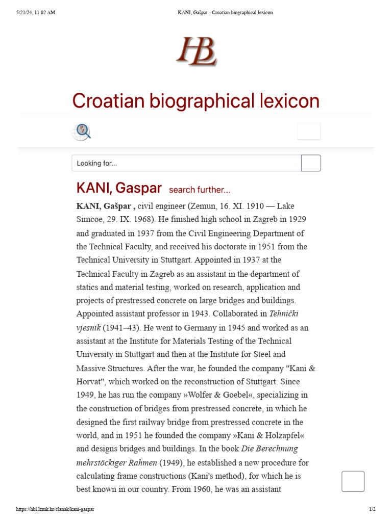 Gašpar Kani: Pioneer of Prestressed Concrete | PDF | Building Materials ...