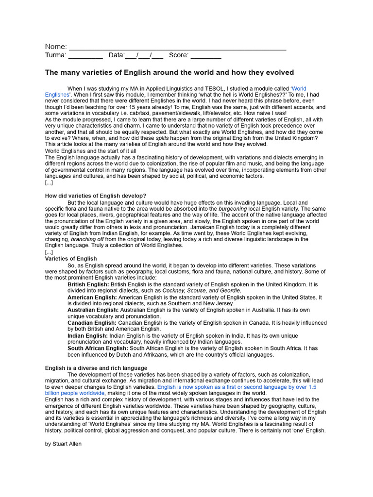 The Many Varieties of English Around The World and How They Evolved ...