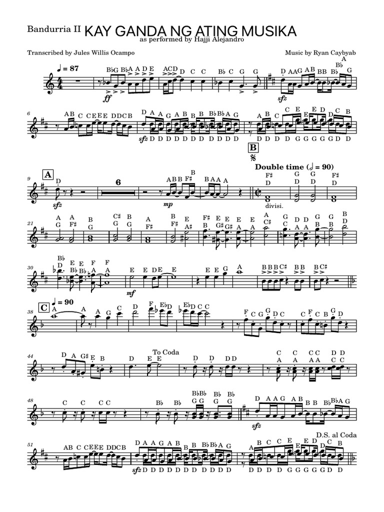 Kay Ganda NG Ating Musika Hajji Alejandro Rondalla-Bandurria II | PDF