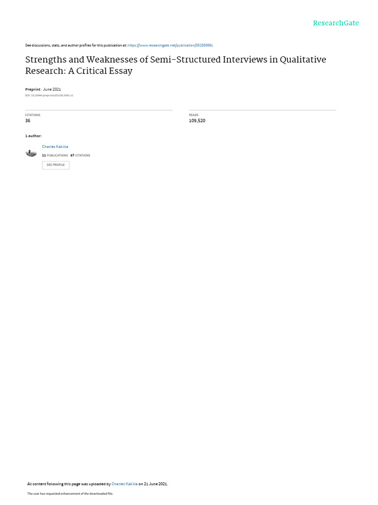 Preprints202106 0491 v1 | PDF | Interview | Qualitative Research