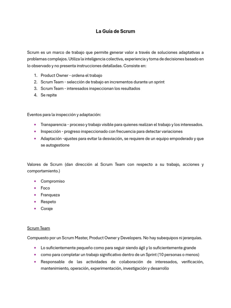 La Guía de Scrum | PDF | Scrum (desarrollo de software)