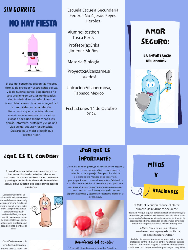 Importancia del Condón Femenino y Masculino | PDF | Condón | Control de ...