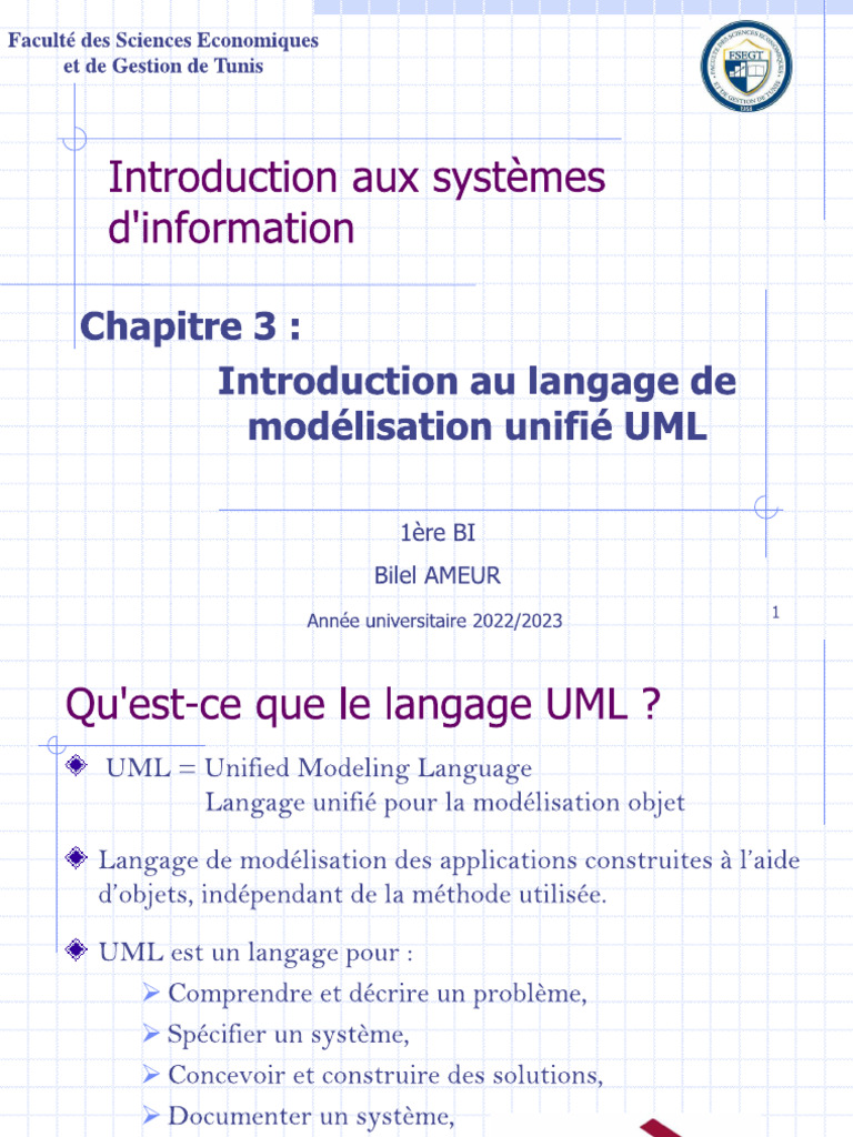 Chapitre 3 - Introduction Au Langage de Modélisation Unifié UML | PDF Chapitre 3 - Introduction Au Langage de Modélisation Unifié UML | PDF