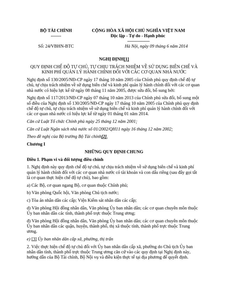 2014. 24 - VBHN-BTC hop nhất 130 và 117 tu chu cơ quan NN | PDF