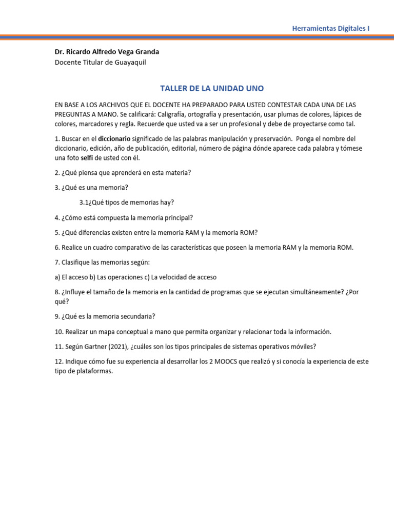 Taller de Herramientas Digitales I | PDF | Informática