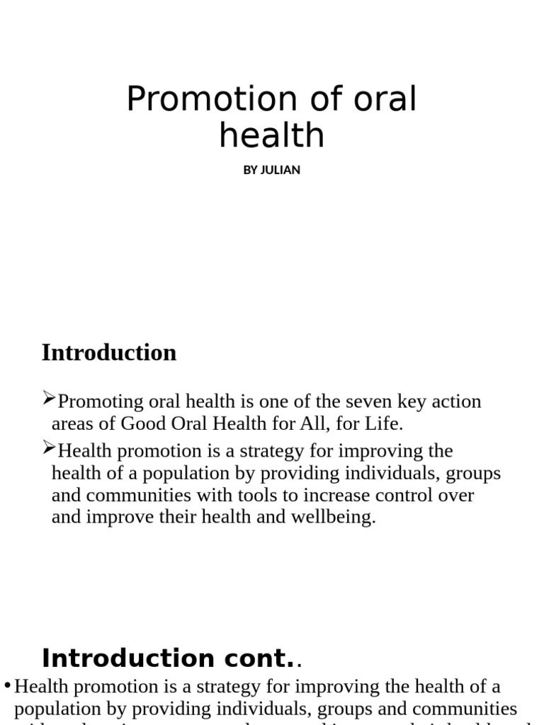 Promotion of Oral Health - PPT 11 | PDF | Social Inequality ...
