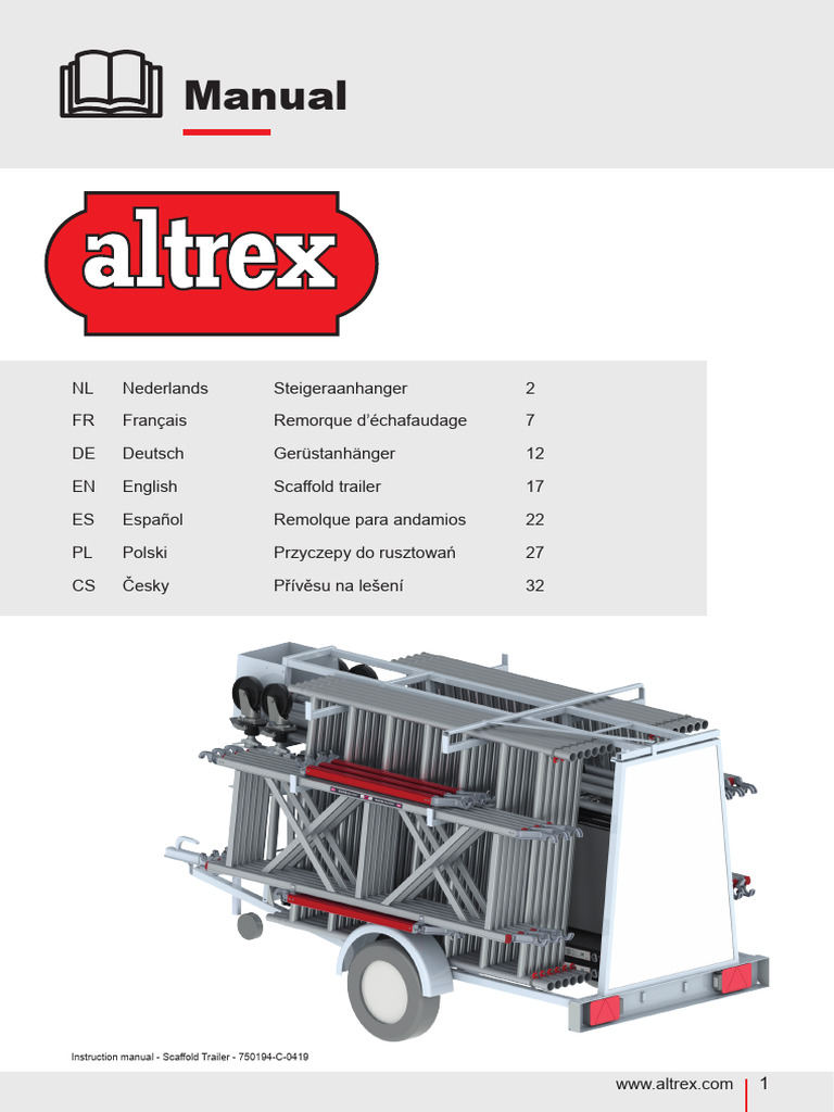 Int Manual Scaffold Trailer de Luxe | PDF