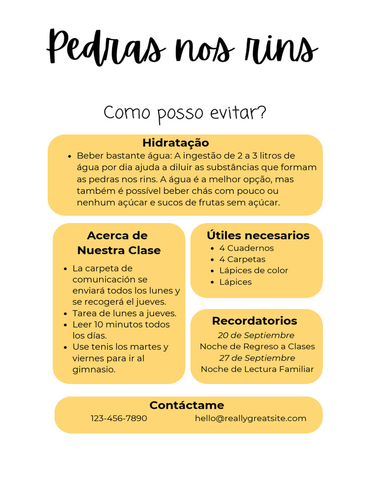 Back To School Newsletter Spanish Worksheet in Yellow Black Simple ...