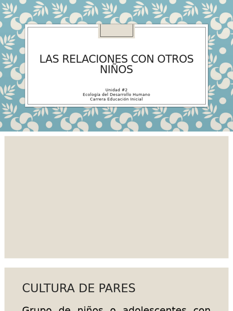 Las Relaciones Con Otros Niños | PDF | Ciencias sociales