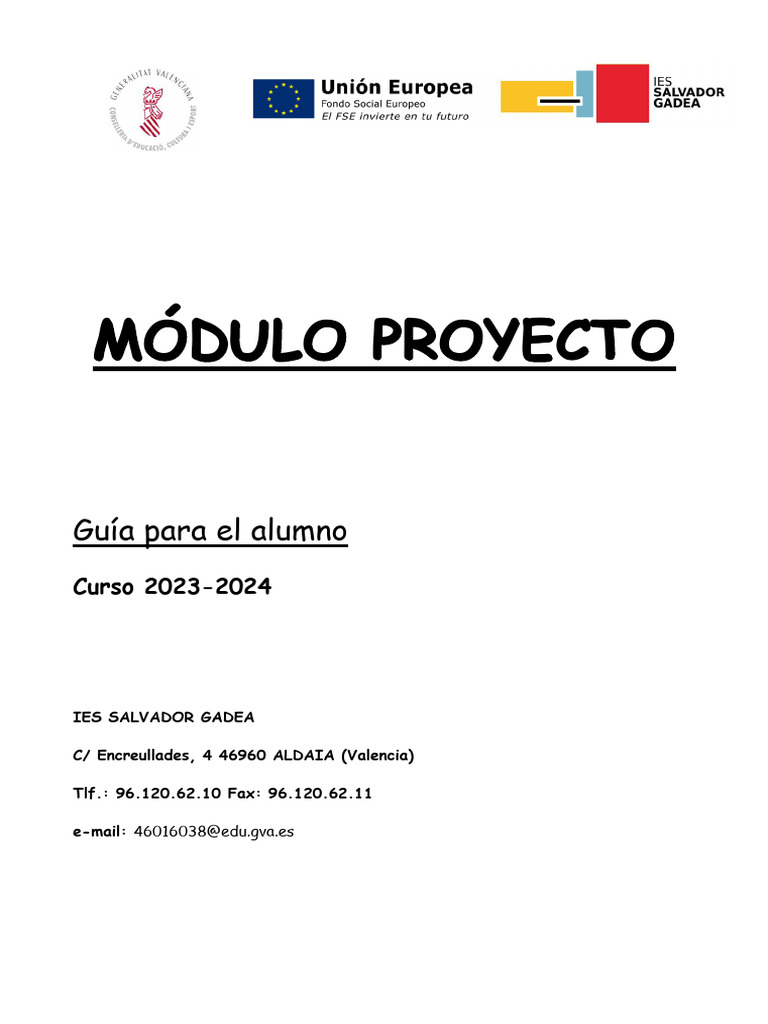 Guía Alumno Módulo Proyecto 23-24 | PDF | Evaluación | Maestros