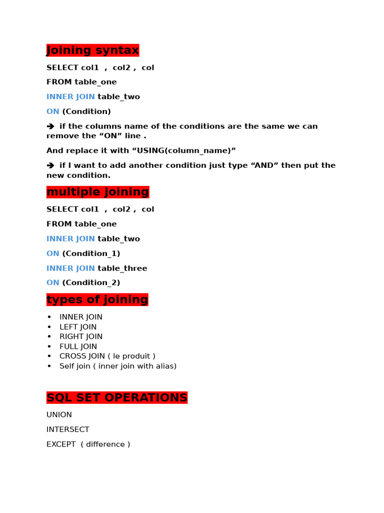 Joining Data in SQL | PDF | Teaching Methods & Materials | Science ... Joining Data in SQL | PDF | Teaching Methods & Materials | Science ...