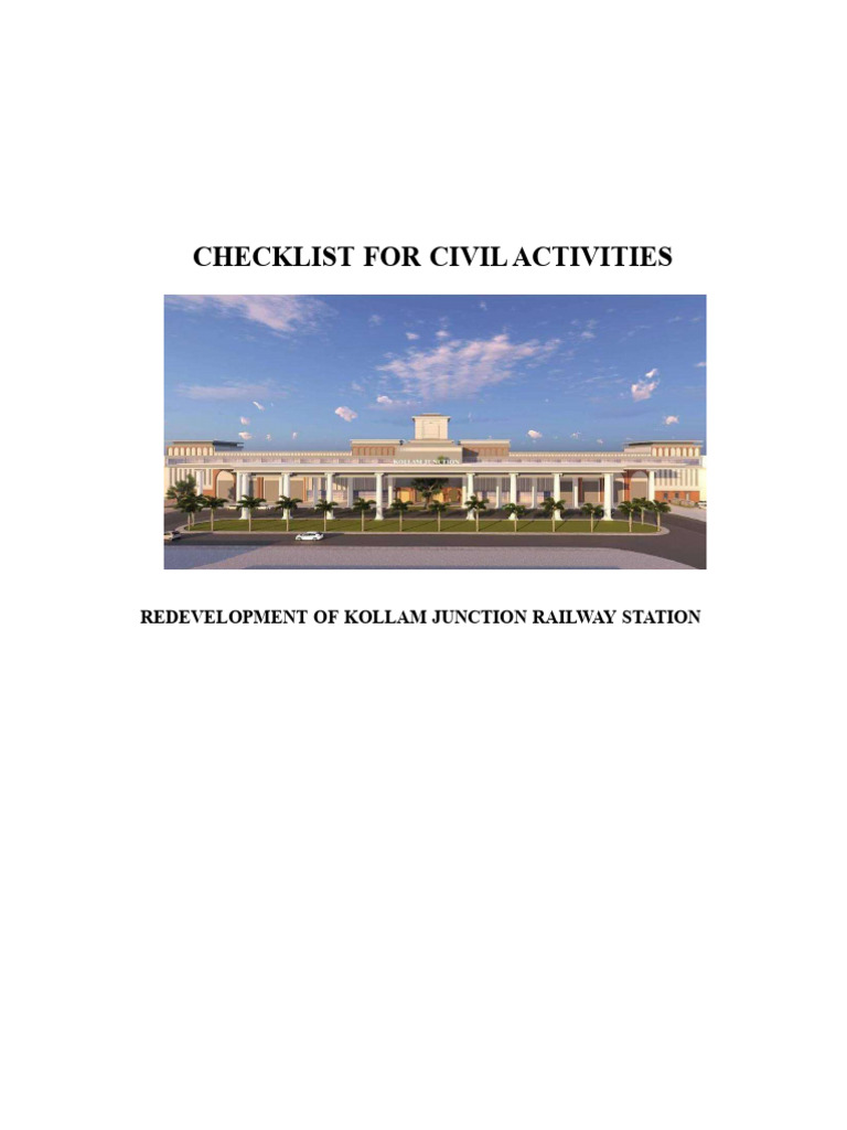 Checklist For Civil Activities | PDF | Technology & Engineering