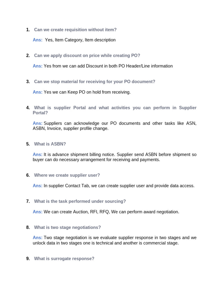 Purchasing Questions | PDF | Procurement | Business