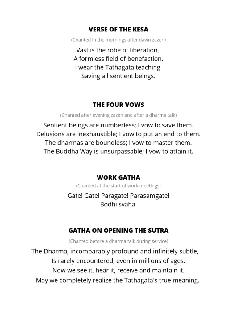 Four Gathas | PDF