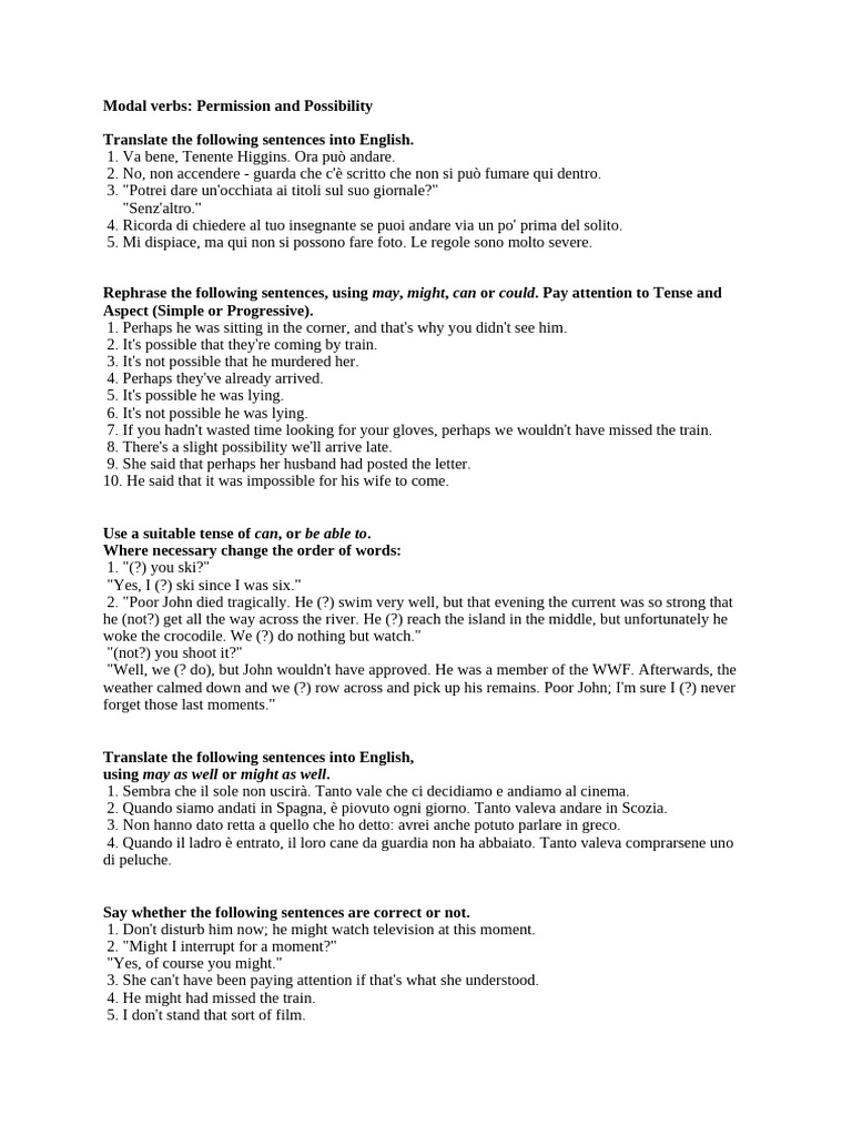 05.a.modals Possibility Permission | PDF | Linguistics | Semantic Units